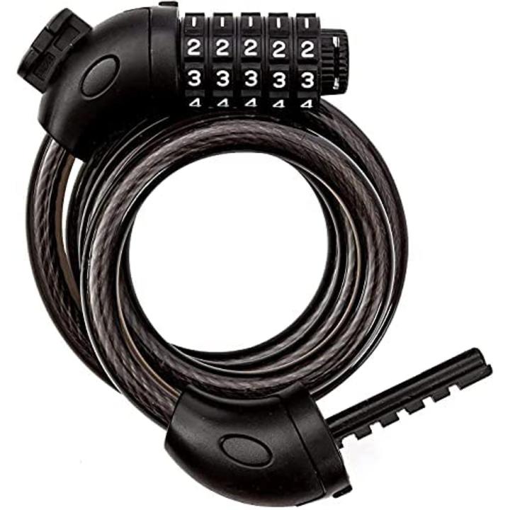 5 Digit Code Bike Lock Coiling Resettable Combination Cable Bike Locks ...
