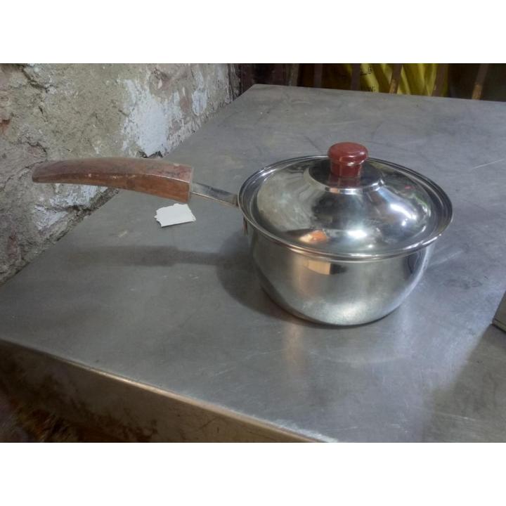 Small Cooking Pot Degchi with Lid Heavy Stainless Steel Capacity 750 ...