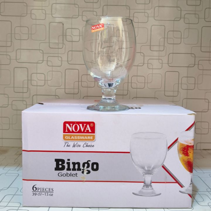 Nova Bingo 6-Piece Wine Glass Set 390 ml for Homemade Drinks ...