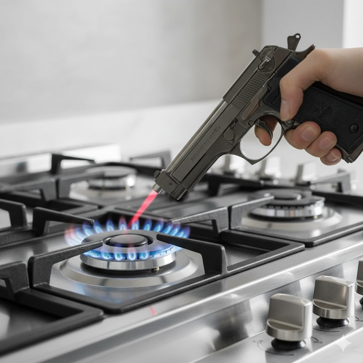 Premium 9mm Style Gas Lighter – Refillable Metal Kitchen & Smoking ...