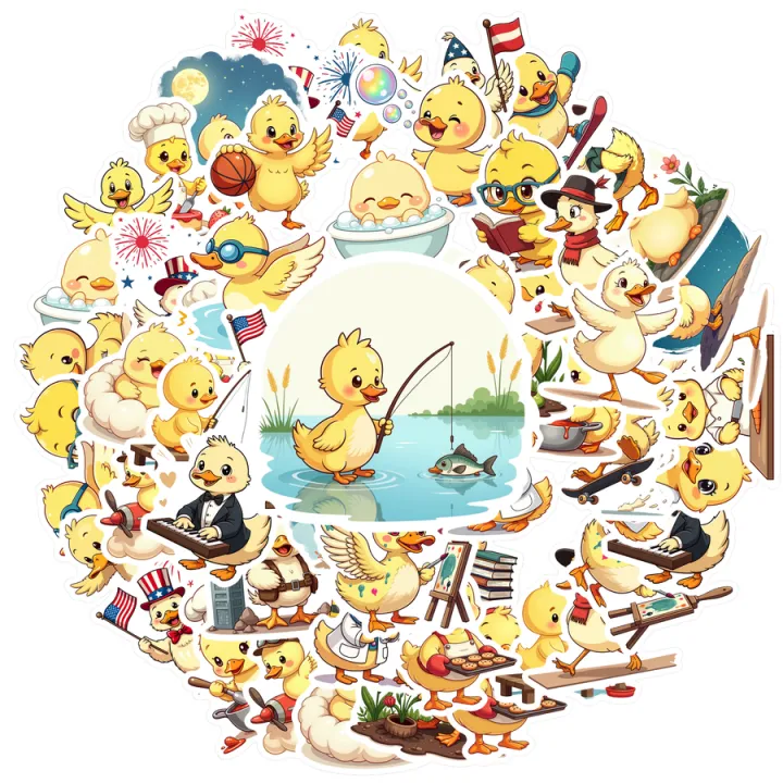 Multicolor Waterproof Vinyl Duck Stickers Stickers Cartoon Stickers for ...