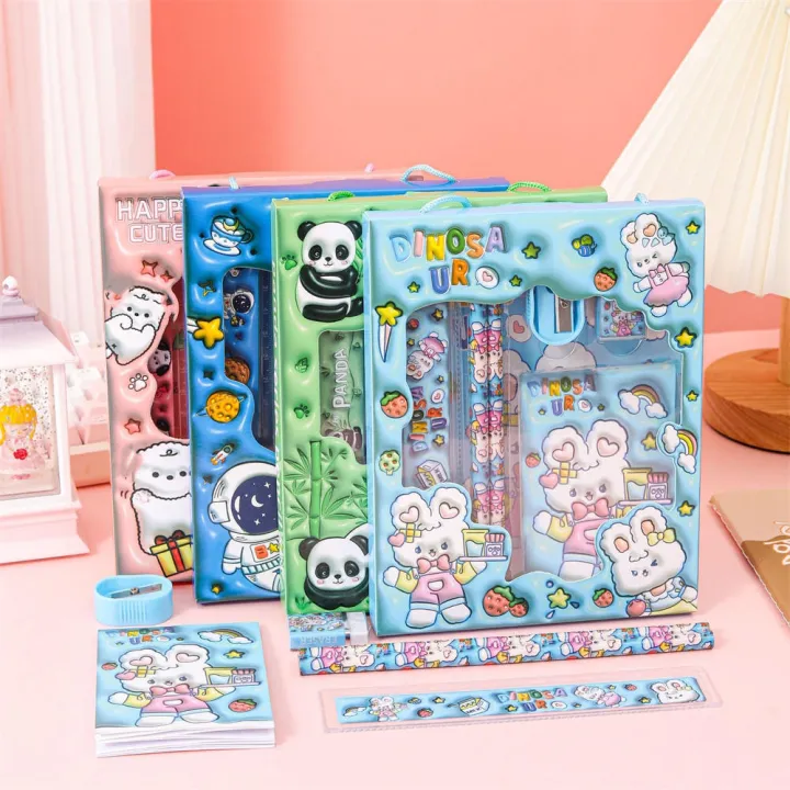 Multi-Color Stationery Set Collectible Packaged 6 In 1 Pencil Set ...