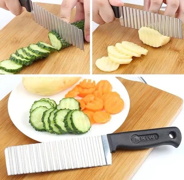 Stainless Steel Wave Knife, Kiwi Knife, French Fry Cutter knife | Daraz.pk