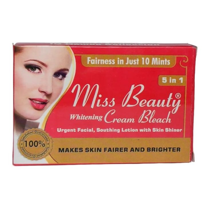 Miss Beauty 5 in 1 Whitening Bleach Cream With Urgent Facial, Soothing ...