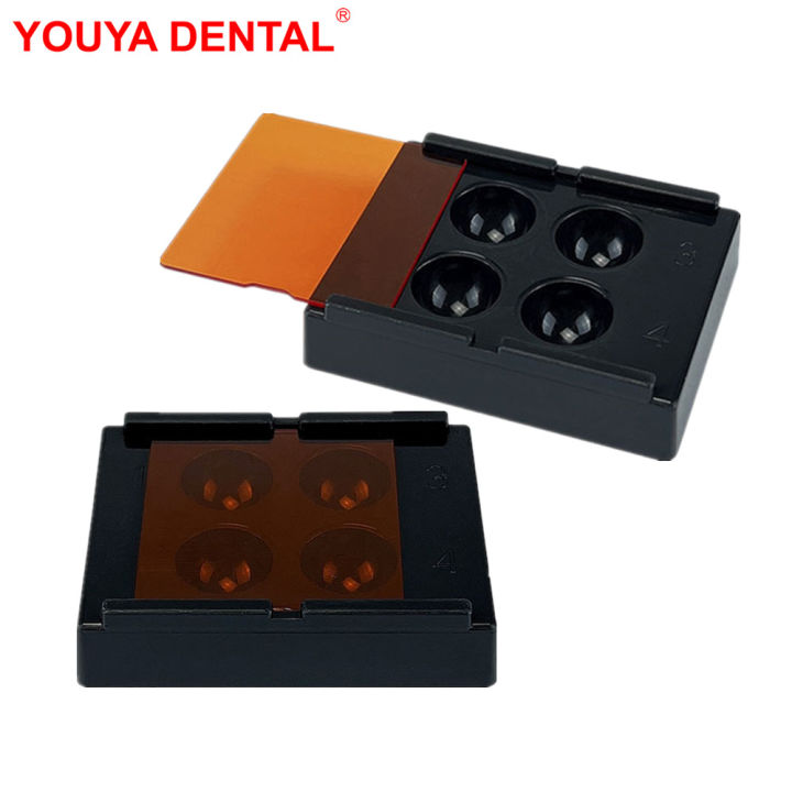 4 Hole Dental Shading Light Box Dental Veneer Storage Box Case Teeth ...