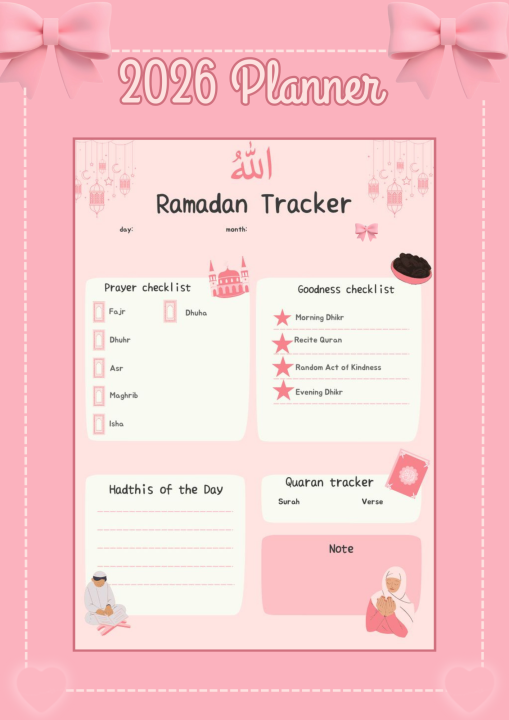 Ramadan Planner 2026 with 30 Pages, Tare Off, A5 size, high Quality ...