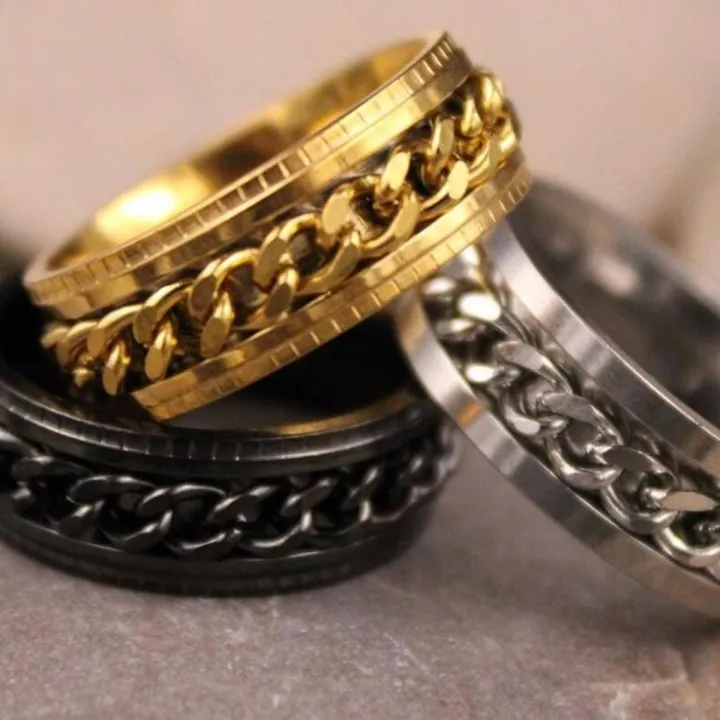 AlRashid Shopping Store Spinner Chain Ring Color Never Ever fade GOLD ...