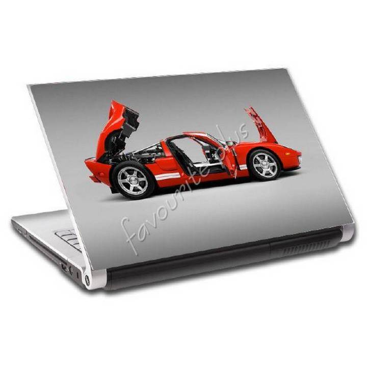 Red Sports Car 2 Design Universal Laptop Back Skin-Laptop Skin Vinyl ...