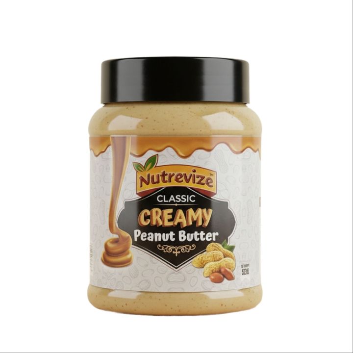 Nutrevize Classic Creamy Peanut Butter – 520g | No Sugar | No Oil | 100 ...