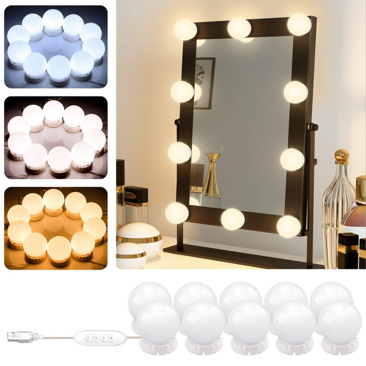 Vanity 3 modes Super Bright Mirror Portable Studio Glow 3 Mode Vanity ...