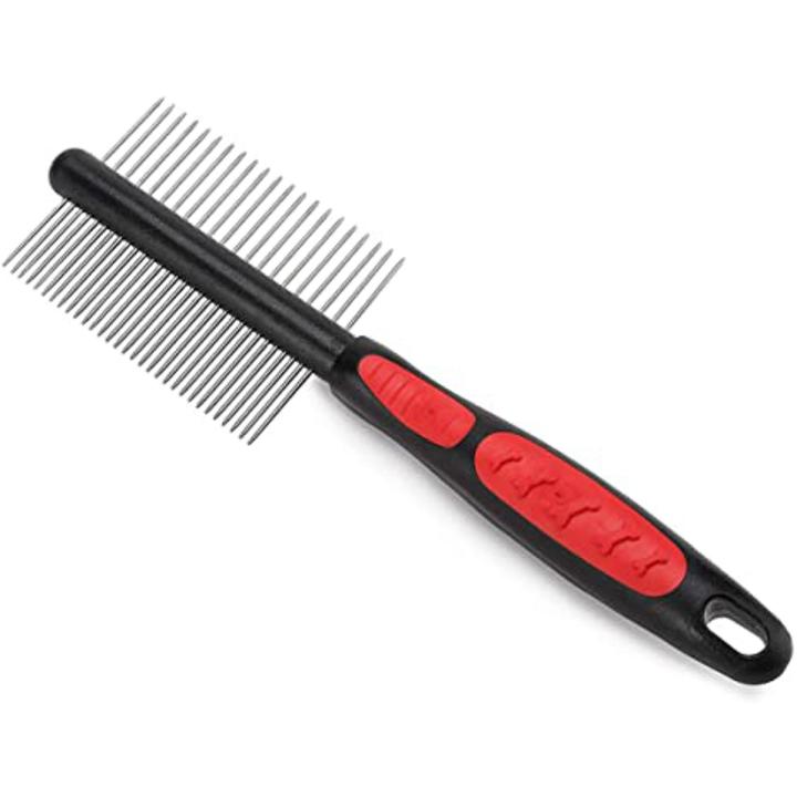 Double-Sided Pet Comb, Stainless Steel Grooming Comb for Dogs & Cats ...