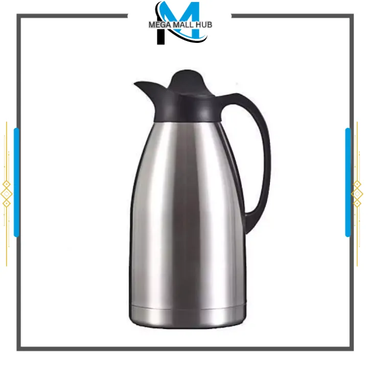 1 Litre and 2 Litre Tea Coffee Vacuum Flask Thermos Jug Stainless Steel ...