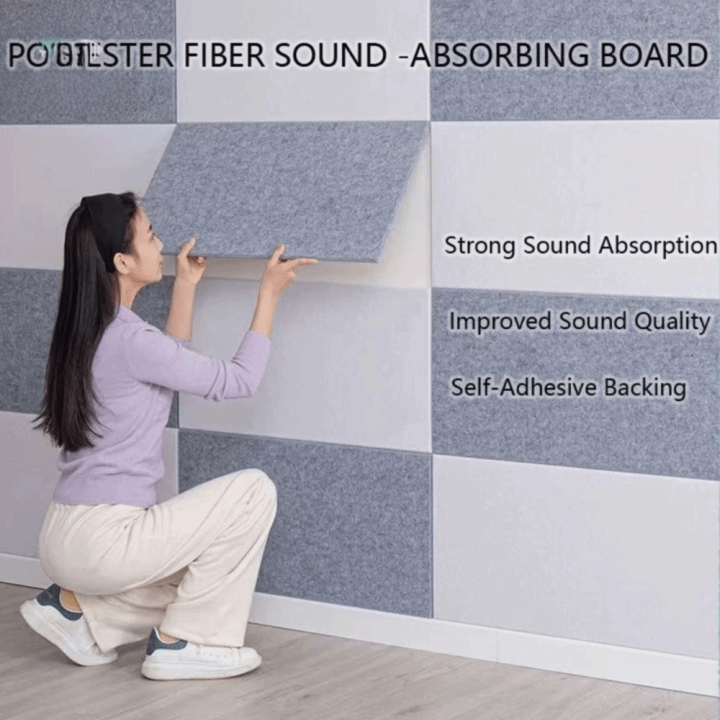 Polyester Self-Adhesive Acoustic Foam Panels High Density Anti Static ...