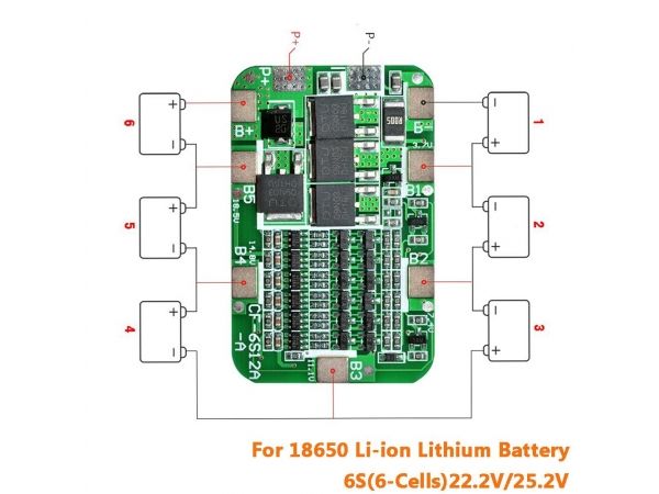 BMS 6S 12A Protection Board 18650 Li-ion Lithium Battery | Daraz.pk