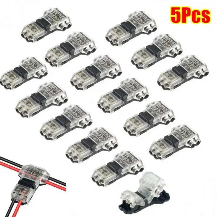 1/5Pcs New T Type Pluggable Wire Connector 2 Pin Quick Splice ...