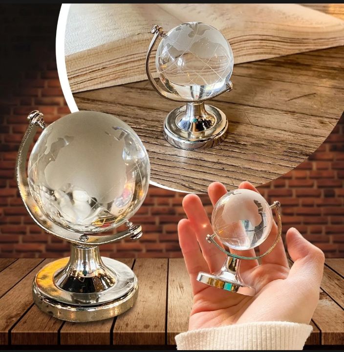1 Piece 40mm Wholesale Crystal Glass Earth Globe Custom Crystal World ...
