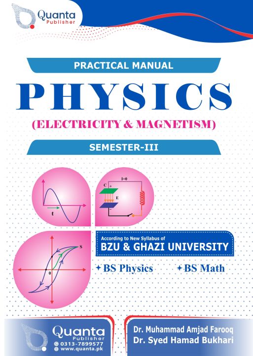 Electricity & Magnetism Laboratory Manual - III Physics for BS Physics programme | Daraz.pk
