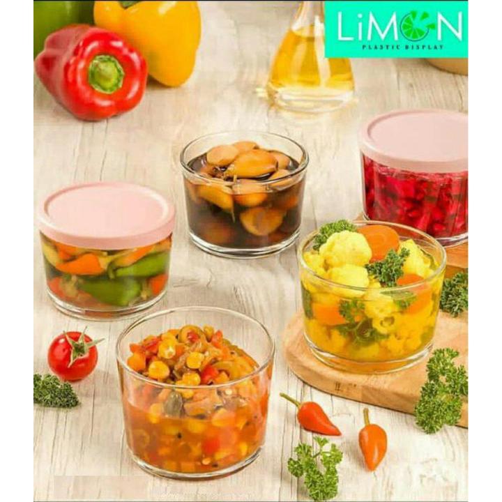 AT - Limon 5 Pcs Round Glass Containers | Daraz.pk