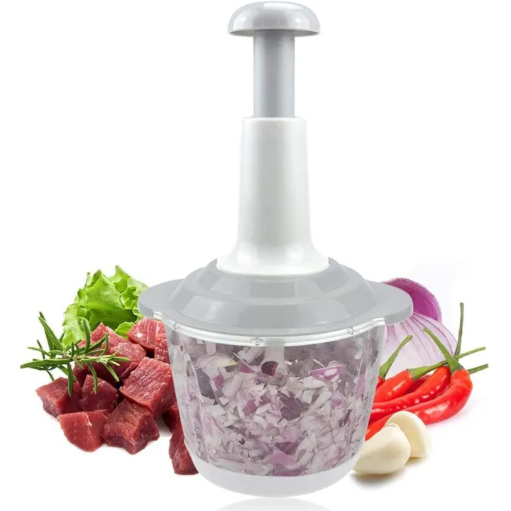 Manual Food Chopper, 1500ML Speedy Chopper with 3 Curved Stainless ...