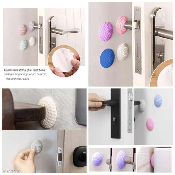 Rubber Door Knob Stopper with Self-Adhesive Bumper Wall Protector for ...