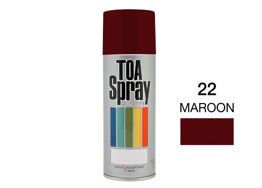 TOA Acrylic Lacquer Spray Paints Maroon 400ml For All Purposes Quick ...