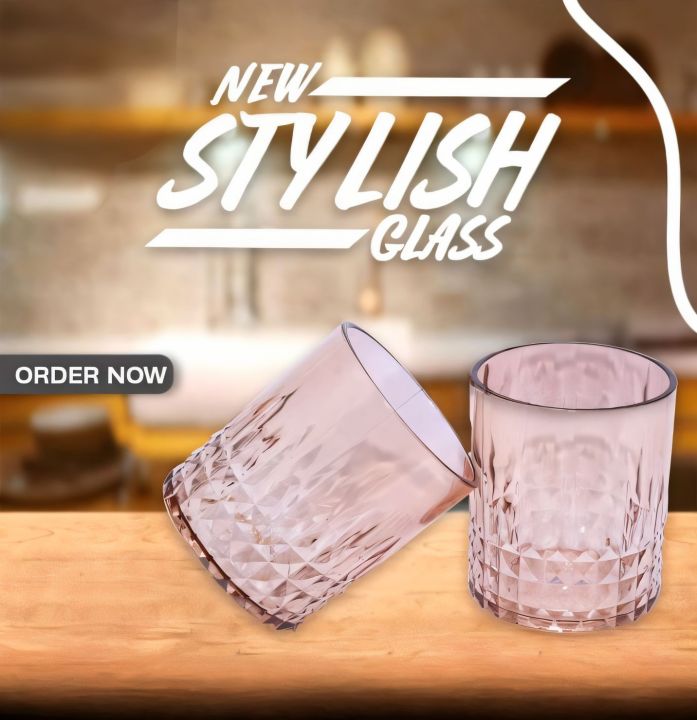 Pack of 2 – Unbreakable Acrylic Water Glasses | Plastic Drinkware ...