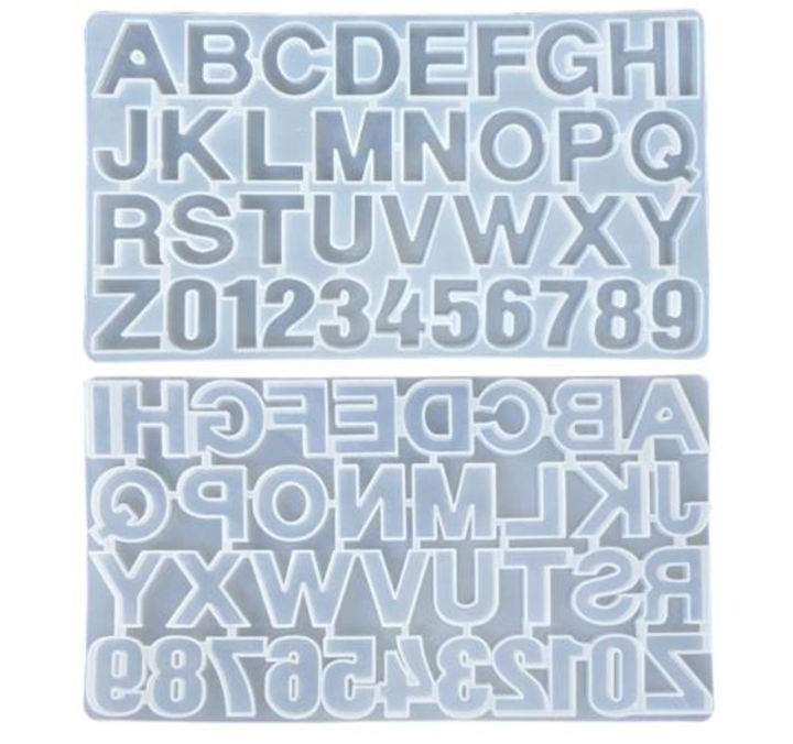 Alphabet Letter Number Decoration Craft Silicone Mold With Hole for ...