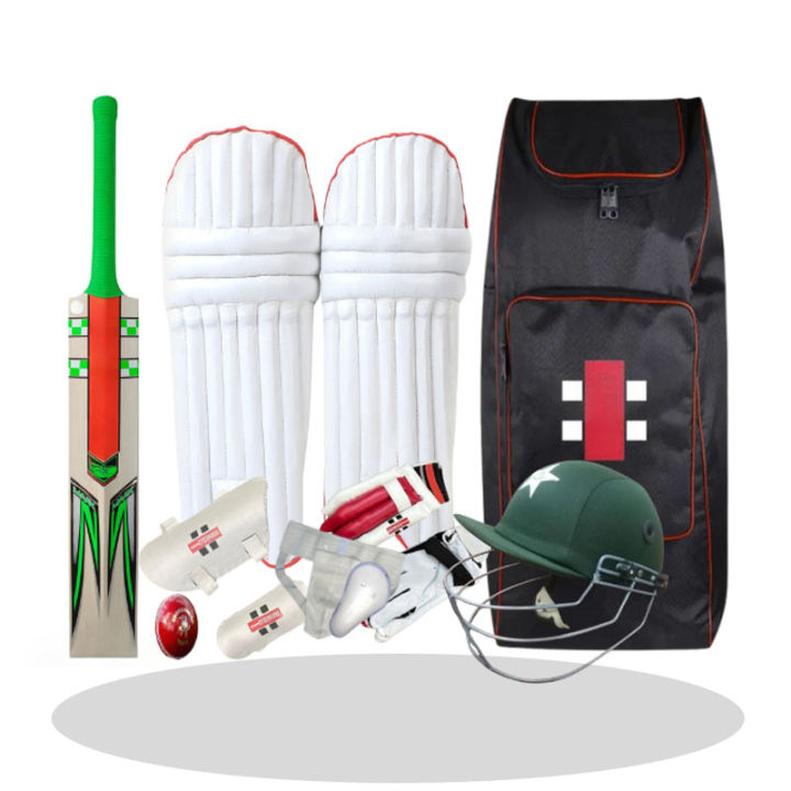 Pack of 9 - Cricket Kit For Adults (Hard Ball Bat + Hard Ball + Gloves ...