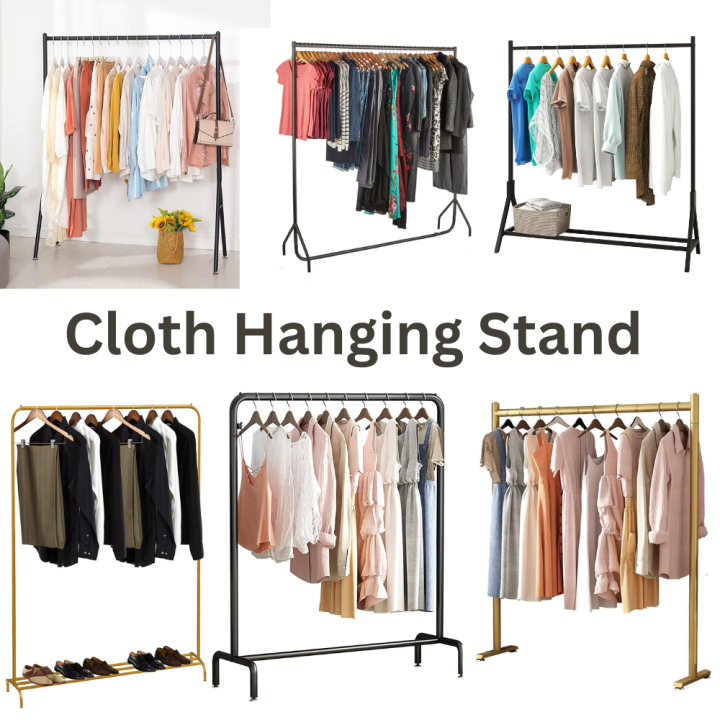 Single Pole V Shape New Designee Golden Color cloth Stand Use For Multi ...
