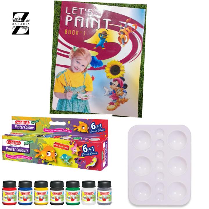Poster Colors With Paint Book and Color Tray Best Pack For School Kids ...