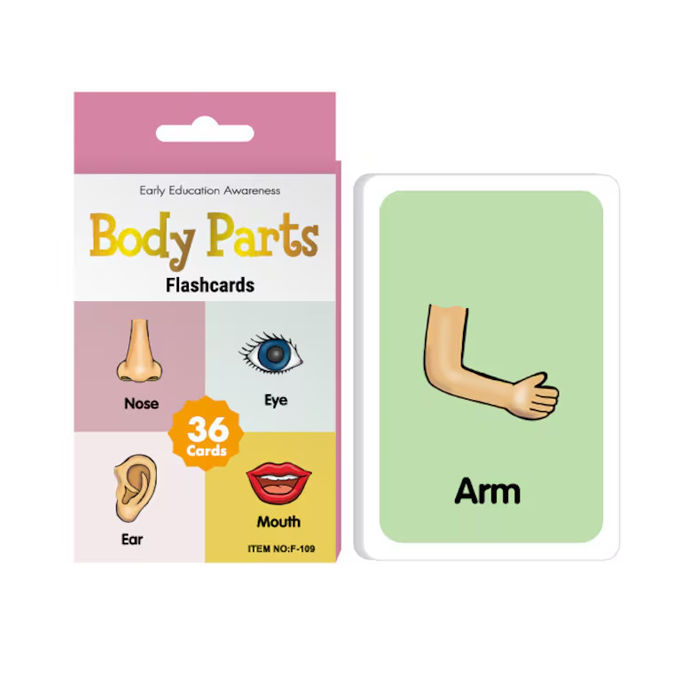 Body Parts Flash Card for Early Educational & Interactive Card For Kids ...