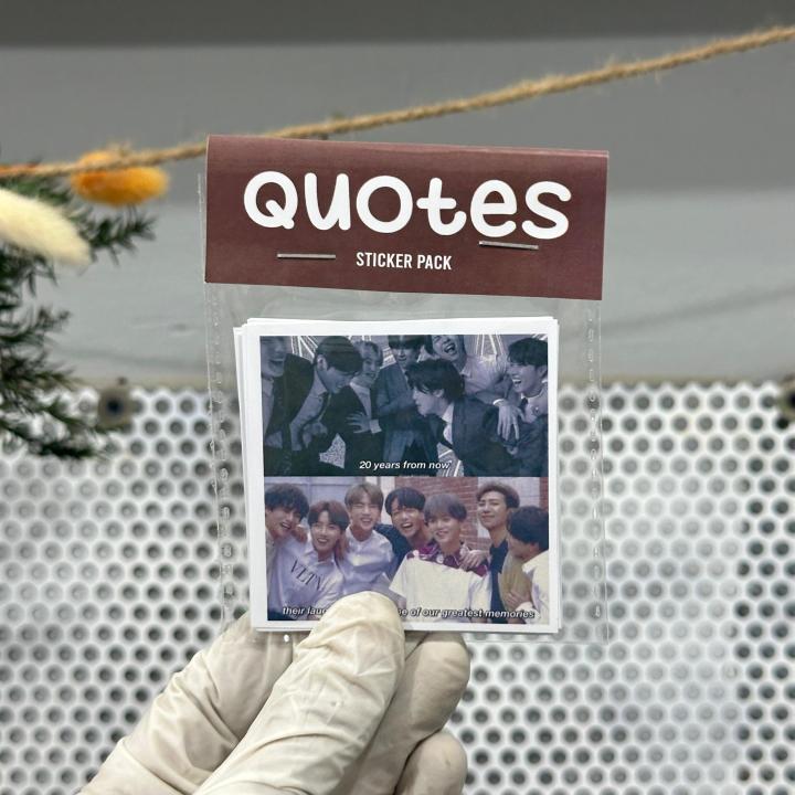 BTS English Quotes Sticker Pack | BTS Waterproof Stickers | Daraz.pk