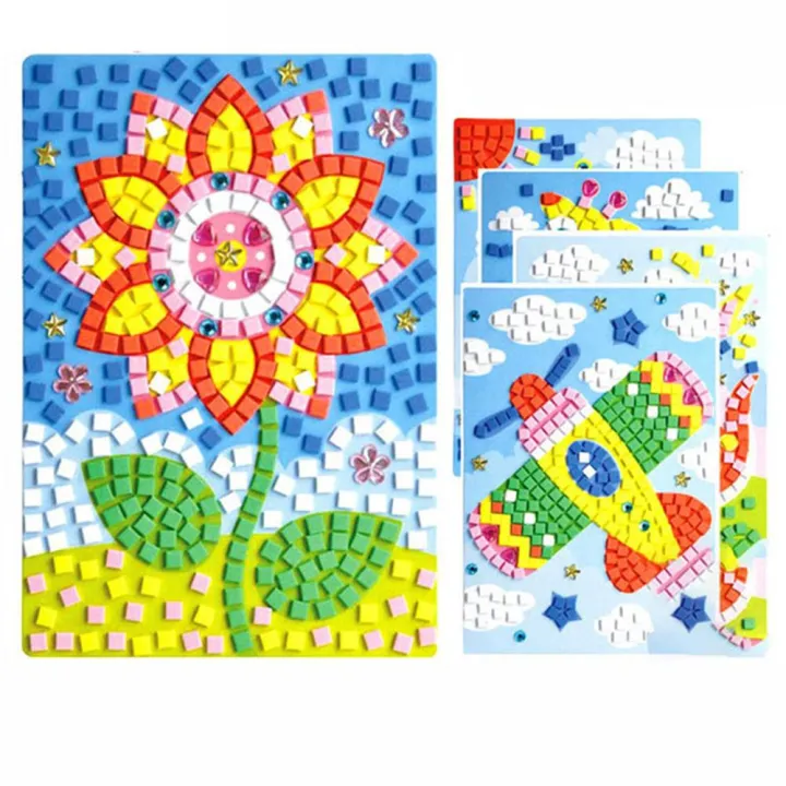 Creative Arts Craft DIY Kits 3D Mosaics Puzzle Stickers drawing toys ...
