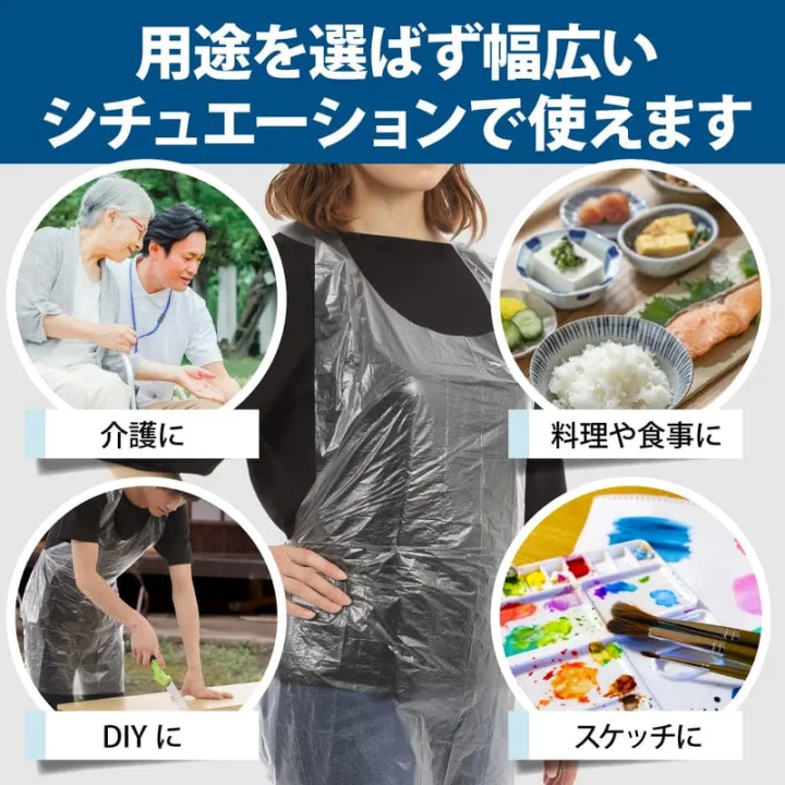 Pack of 10Disposable Chefs Kitchen Apron (Transparent Plastic Sheet ...