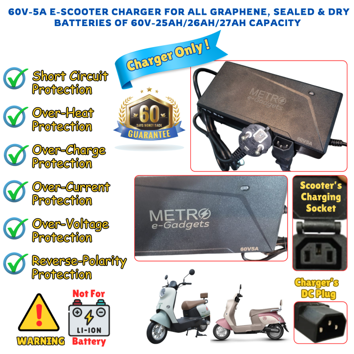 High-performance 60V 5A Graphene Battery Charger for METRO T9 Eco, AIMA ...