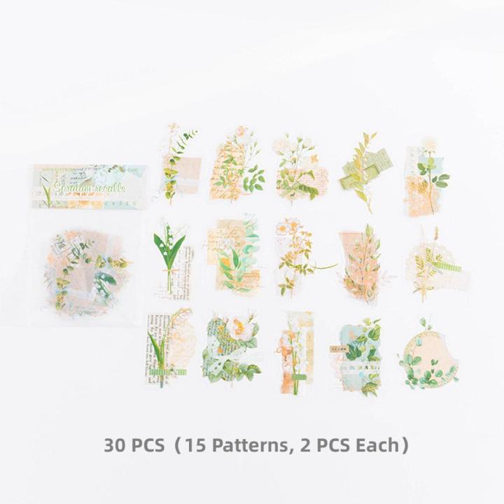 Panda Online 30PCS Senyu Collage Poem Series Gilding Flower PET ...