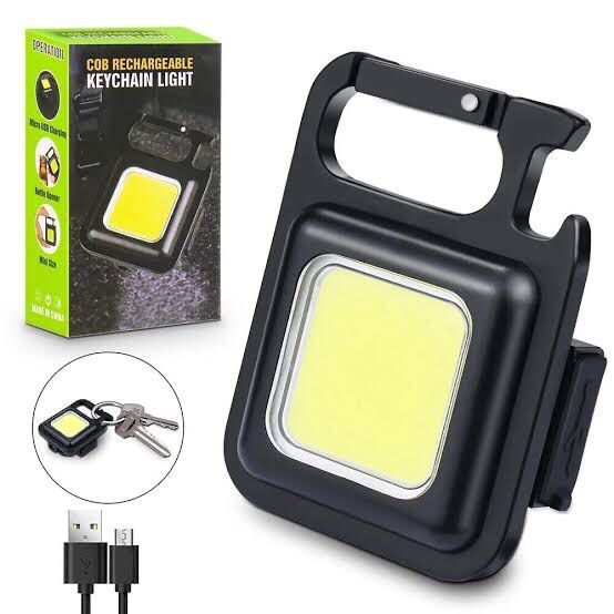 Mini LED Portable Keychain Flashlight Multifunction COB Work Light USB ...