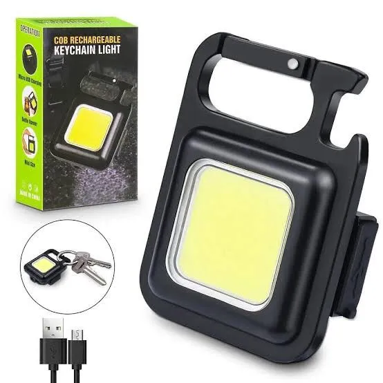 Mini LED Portable Keychain Flashlight Multifunction COB Work Light USB ...