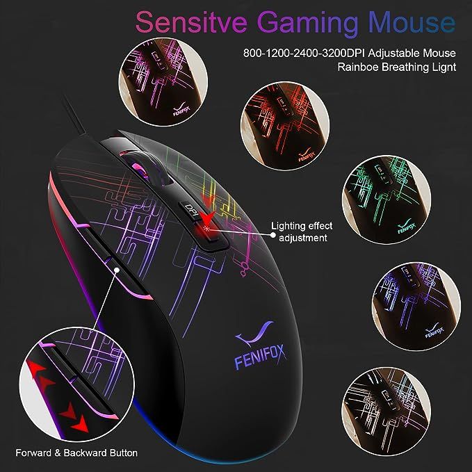 Latest High Quality Wired Illuminate Mice - Wired Mouse FENIFOX Gaming ...