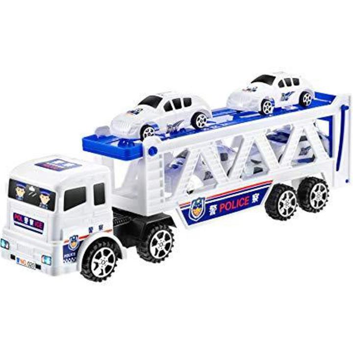 Double Trumpet Truck Police Tractors Powered by Friction and 4 Cars Toy ...