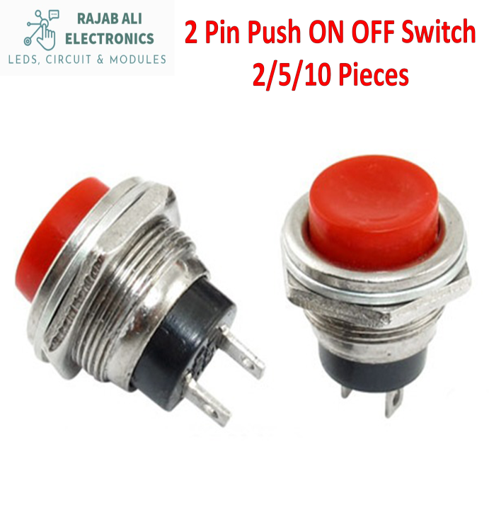 2/4/8 Pieces 2 Pin 3Amp Momentary RED Metal Panel Mount Push Button ...