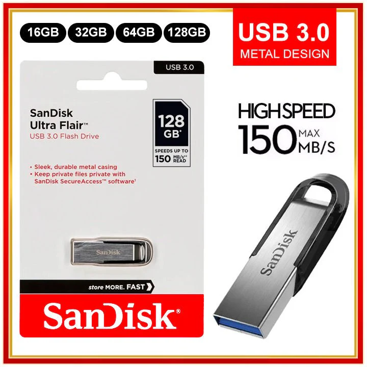 SANDISK ULTRA FLAIR USB 3.0 FLASH DRIVE 128GB | Daraz.pk