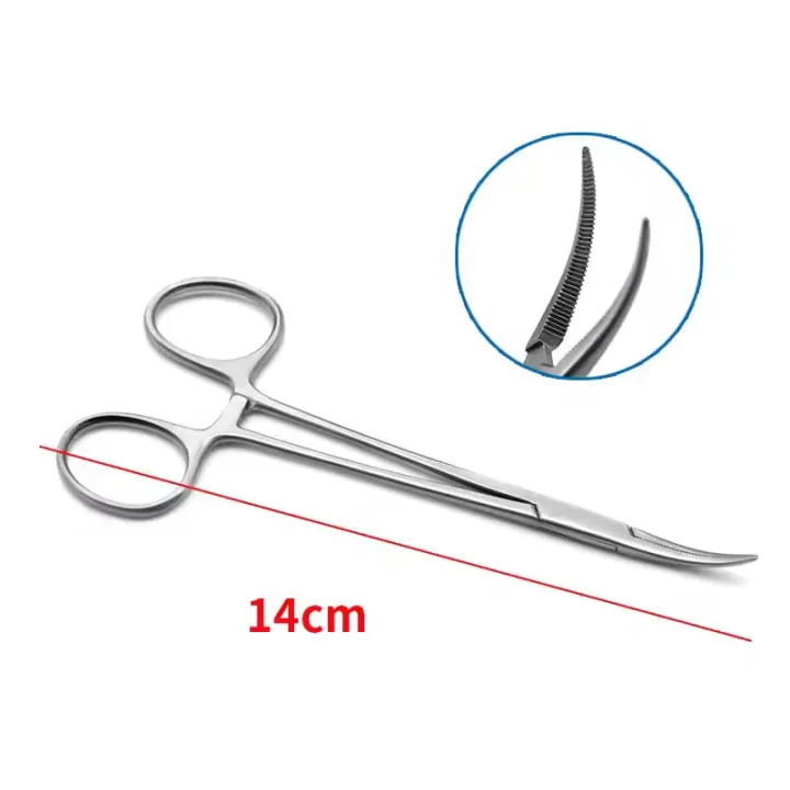 Dental Hemostatic Kelly Forceps – 14 cm Curved Vascular Artery Surgical Locking Clamps ...