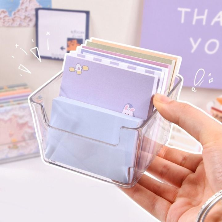 Chic Acrylic Note Holder Efficient Waterproof Clear Note Box Card Paper ...