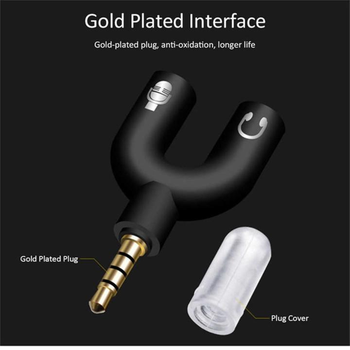 Microphone U Shape 3.5mm Stereo TRRS 4 Pole Plug to Mic and Headset ...