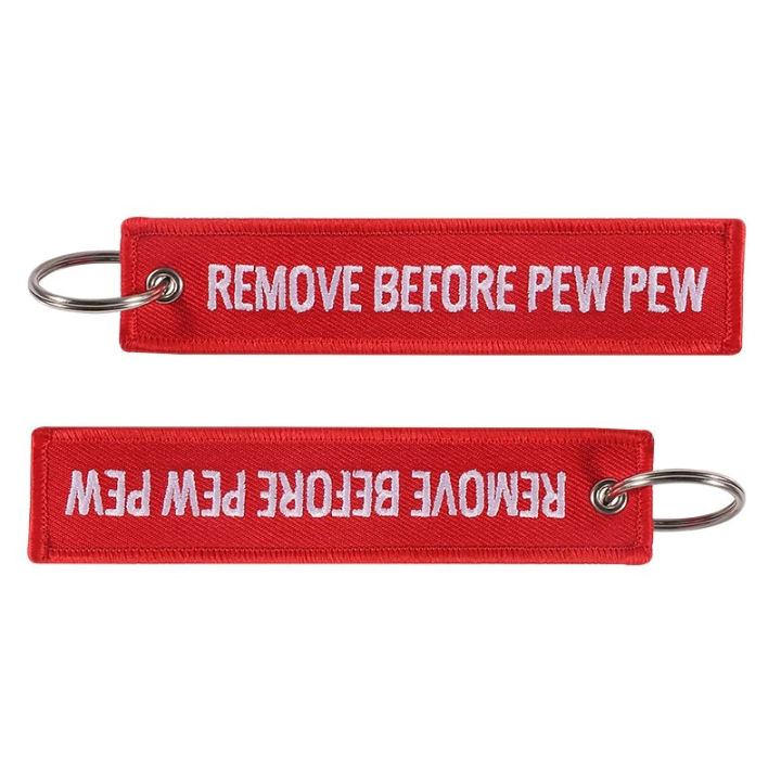 REMOVE BEFORE PEW PEW Keychain Pilot Key Chain For Motorcycles And Cars ...