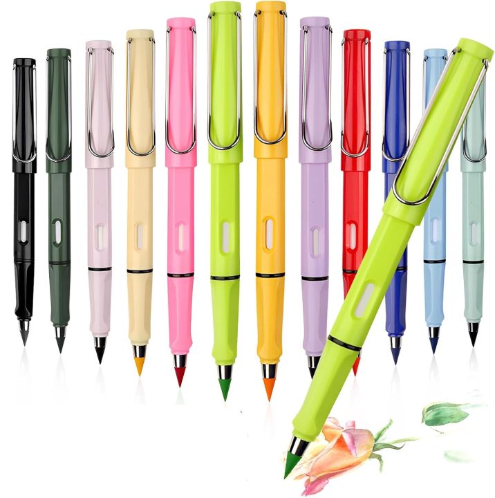 12 Pcs Everlasting Color Pencils, Inkless Colors Pen, No Sharpen ...