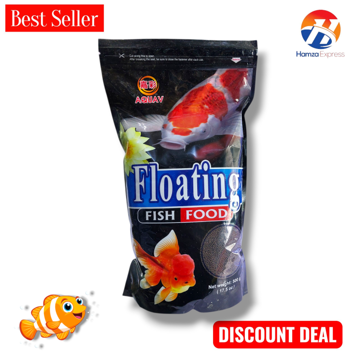 Aquav Floating Fish Food For Gold Fish & Koi Fish Half KG Pack BY HAMZA ...