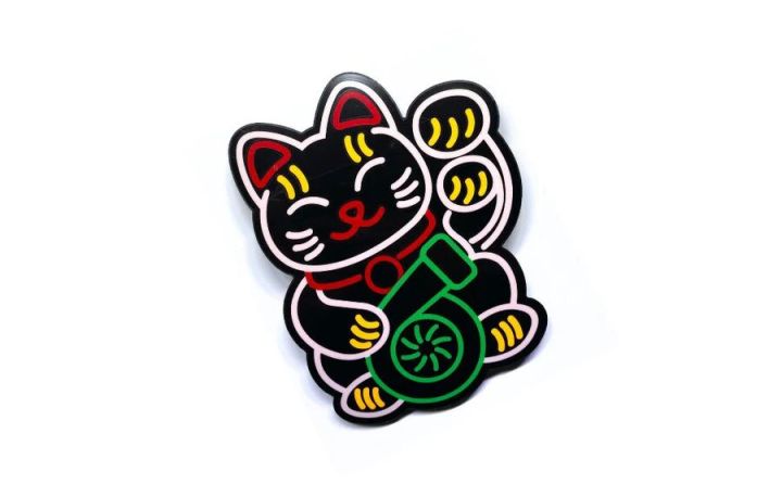 RICH CAT LED Car Window Sticker Windshield Electric Safety Decal ...