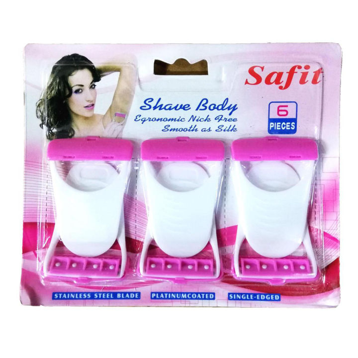 Safit Shave Body Razor - 6Pcs - White & Pink | Daraz.pk